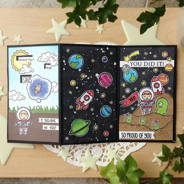 Tri-Fold Space Card by Chloe – ScrapbookPal