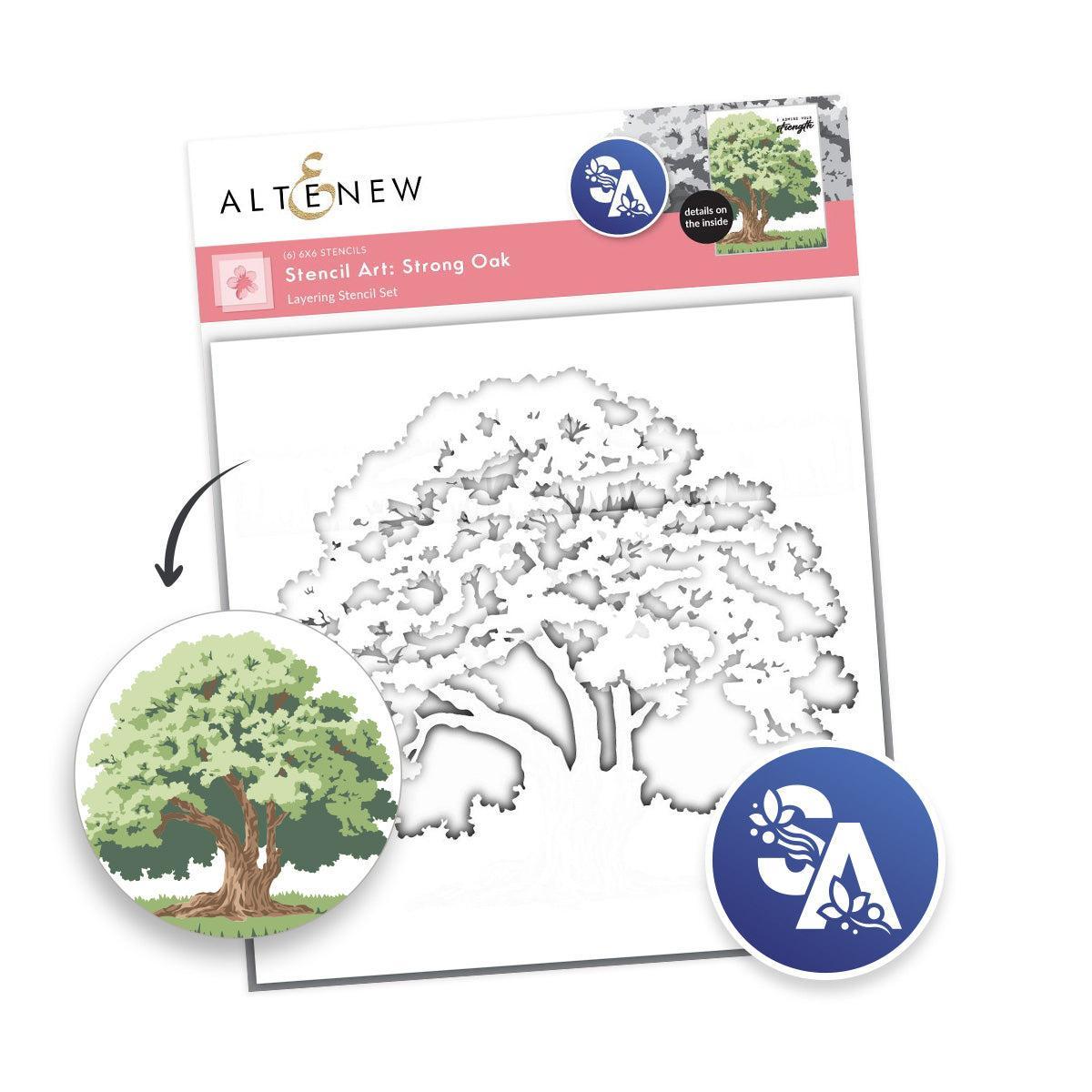 Altenew - Stencils - Stencil Art: Strong Oak – ScrapbookPal Altenew - Stencils - Stencil Art: Strong Oak – ScrapbookPal