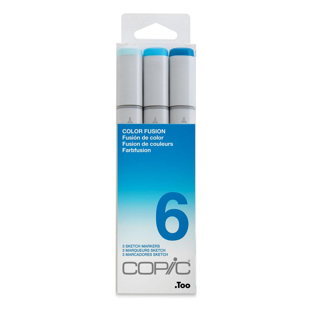 Copic - Sketch Marker Color Fusion - Set 6 Blues, 3 pk – ScrapbookPal