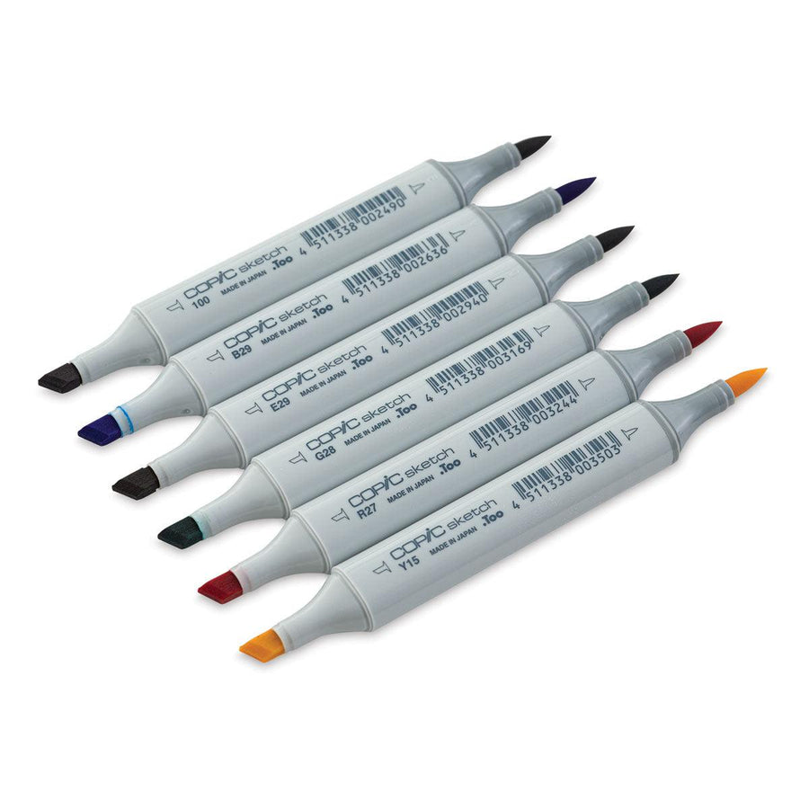 Copic - Sketch Marker Set - Bold Primaries, 6 pk – ScrapbookPal