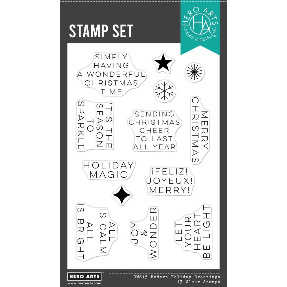 Hero Arts - Very Merry Collection - Clear Stamps - Modern Holiday Gree ...