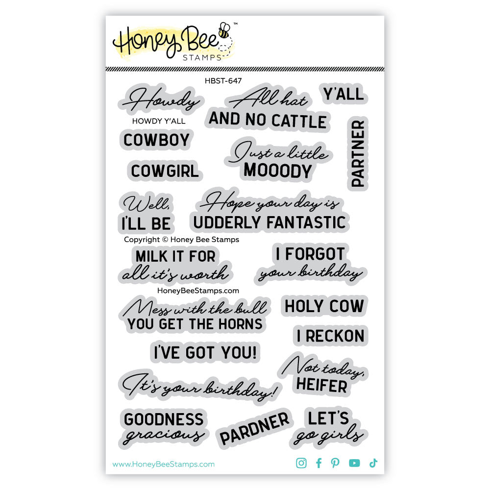 Honey Bee Stamps - Clear Stamps - Howdy Y'all – ScrapbookPal