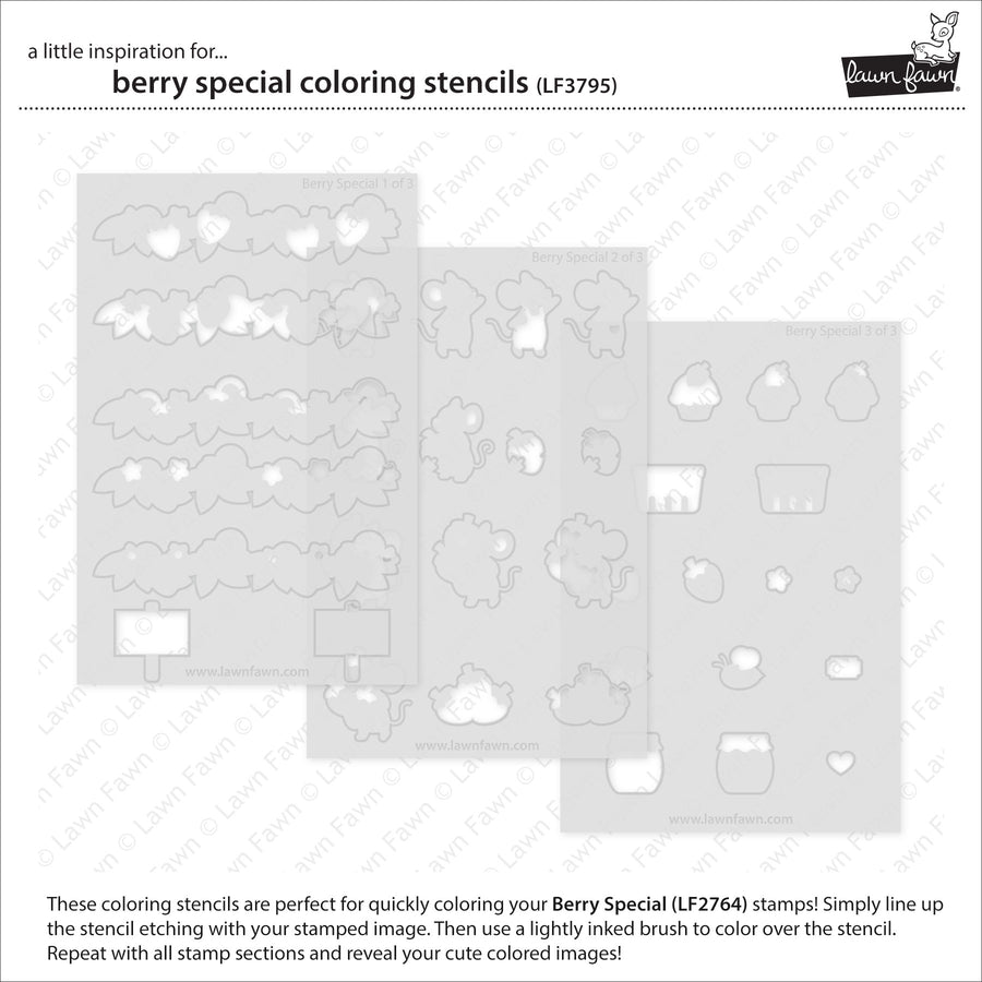 Lawn Fawn - Coloring Stencils - Berry Special – ScrapbookPal