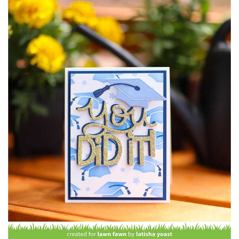 Lawn Fawn - Stencils - Graduation Caps Background – ScrapbookPal