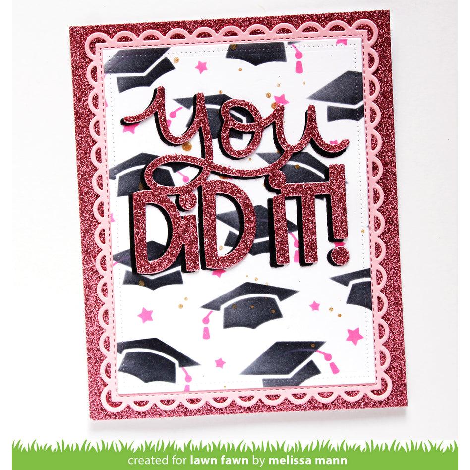 Lawn Fawn - Stencils - Graduation Caps Background – ScrapbookPal